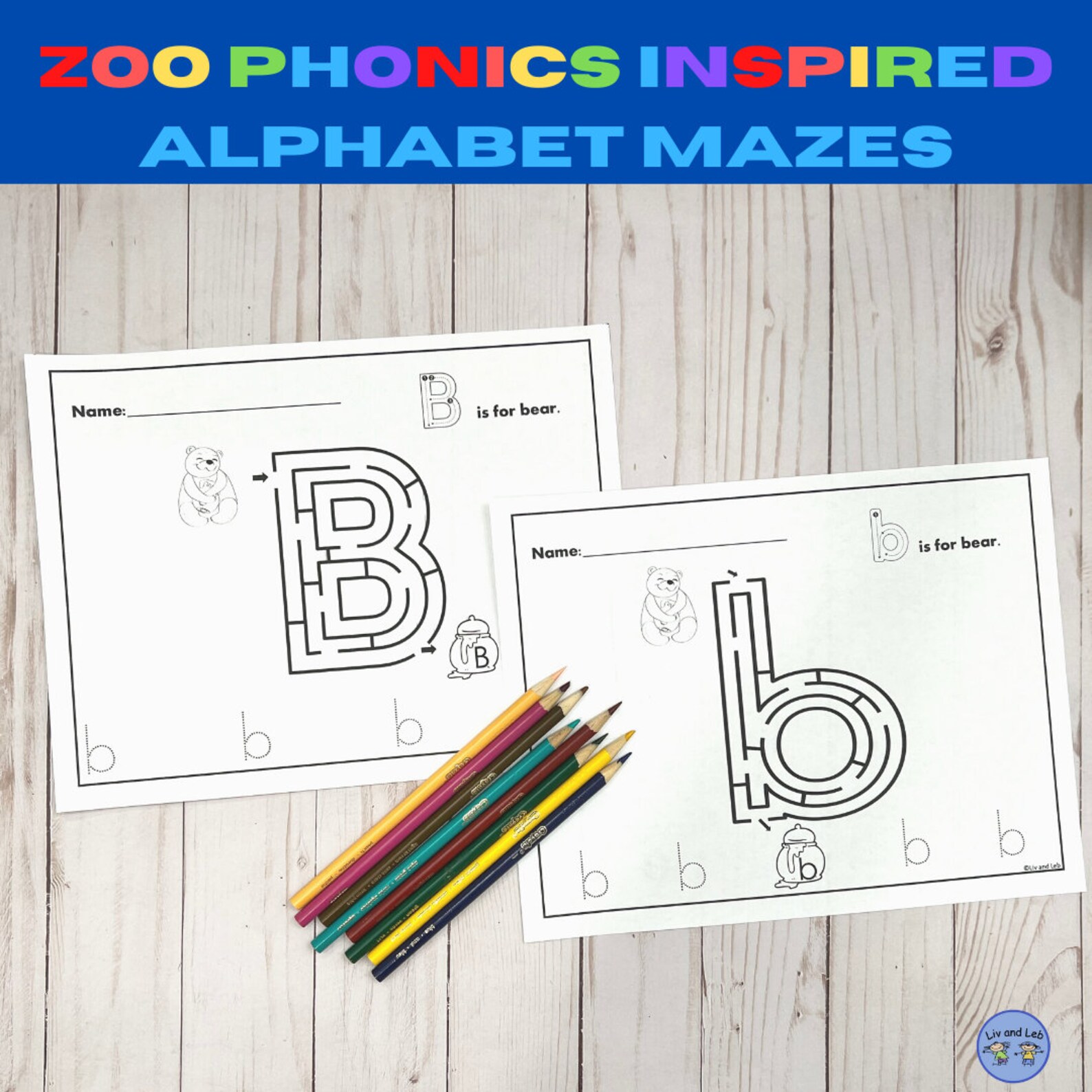 Alphabet Maze, Uppercase and Lowercase Letter Maze Worksheets - Etsy
