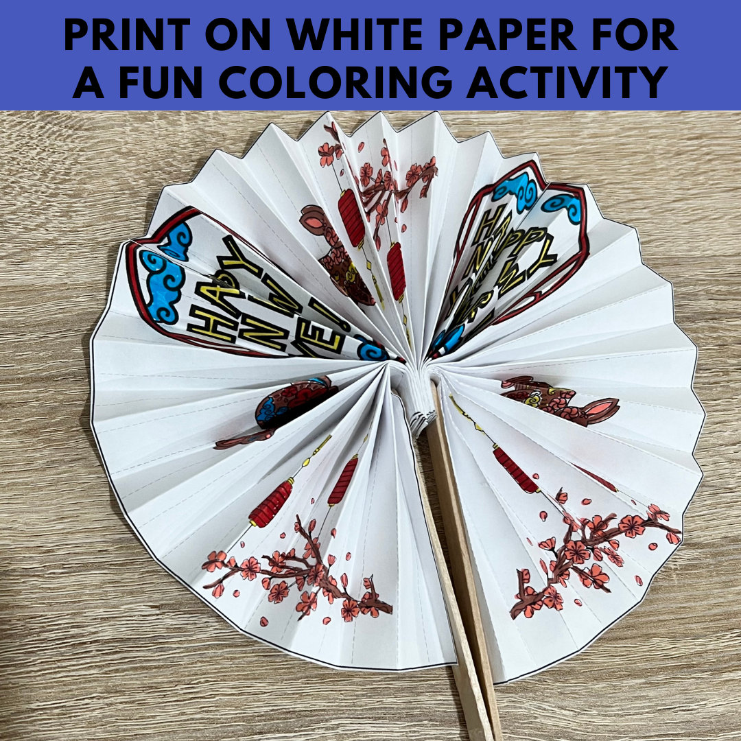 Chinese New Year Round Fan Craft – Lunar New Year 2023 (digital ...