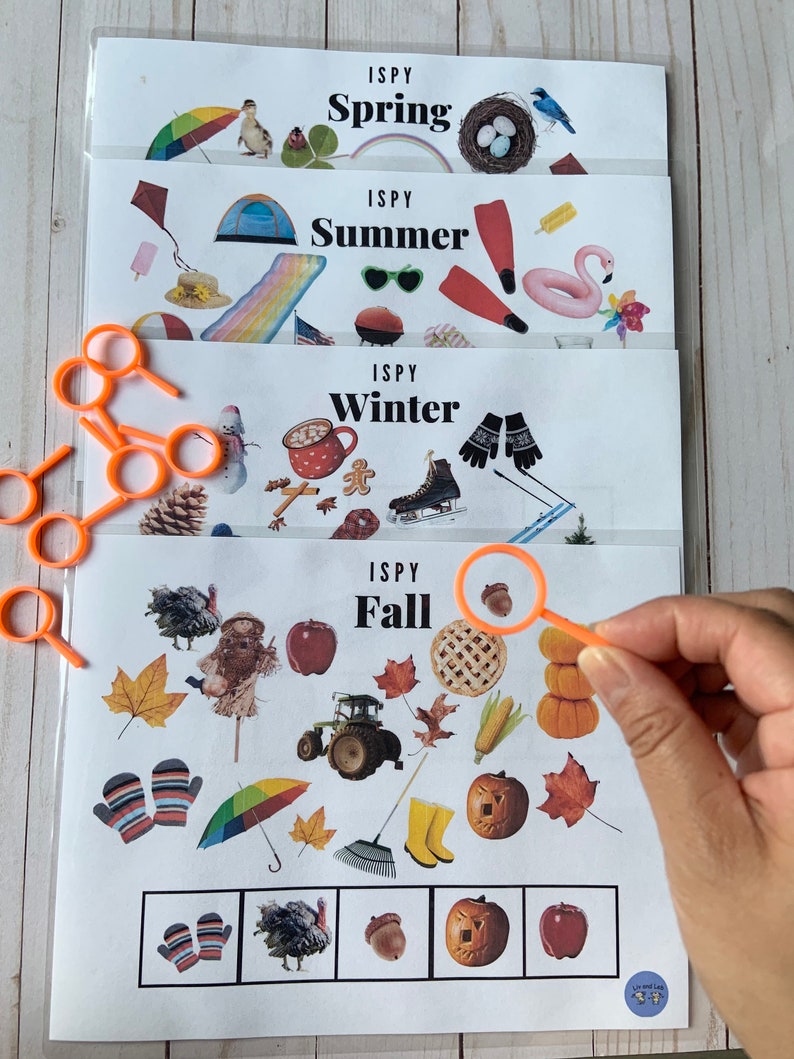 I Spy Printable Activity- Fall, Winter, Spring, Summer - Etsy