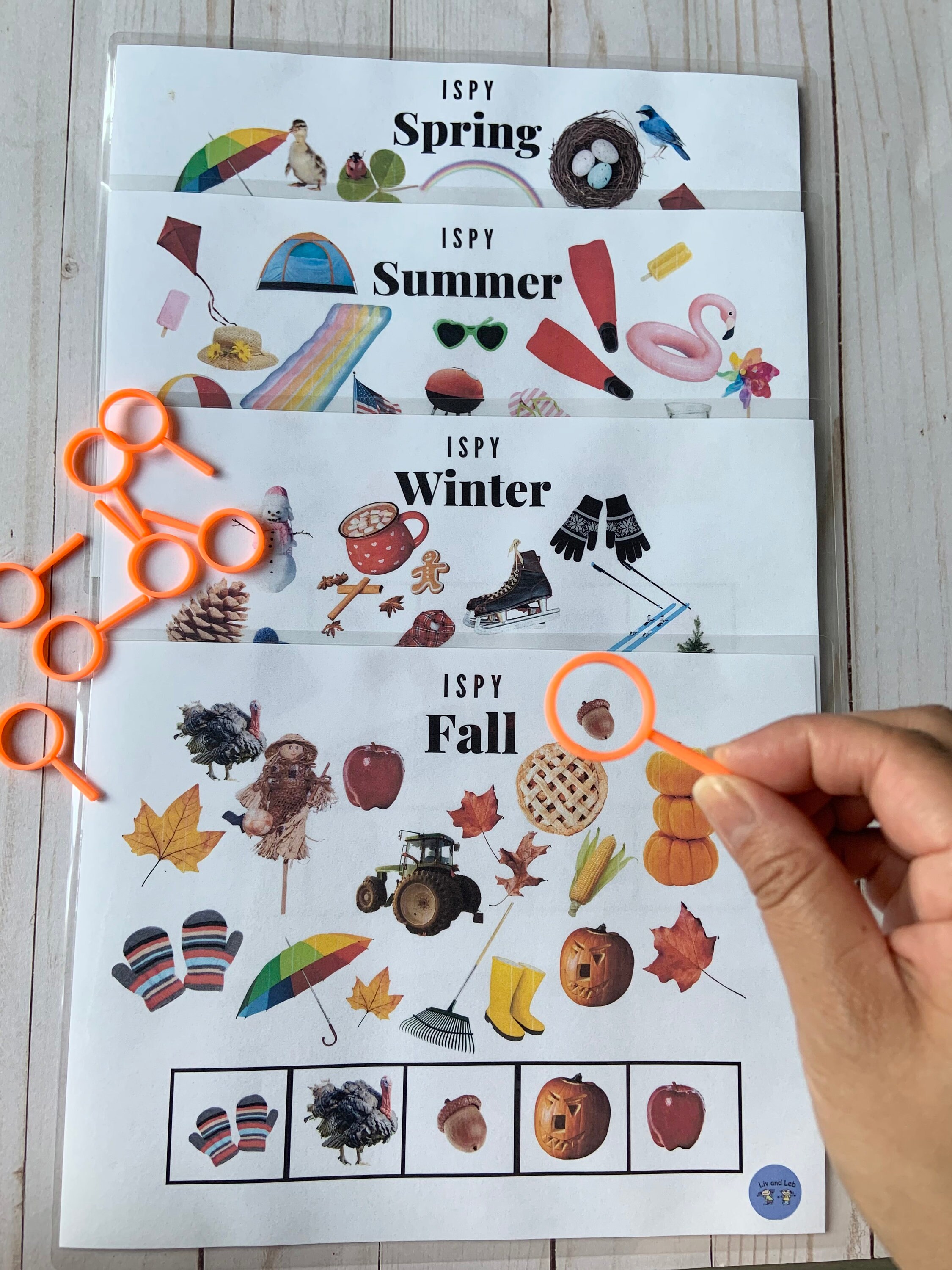 I Spy Printable Activity Fall, Winter, Spring, Summer - Etsy