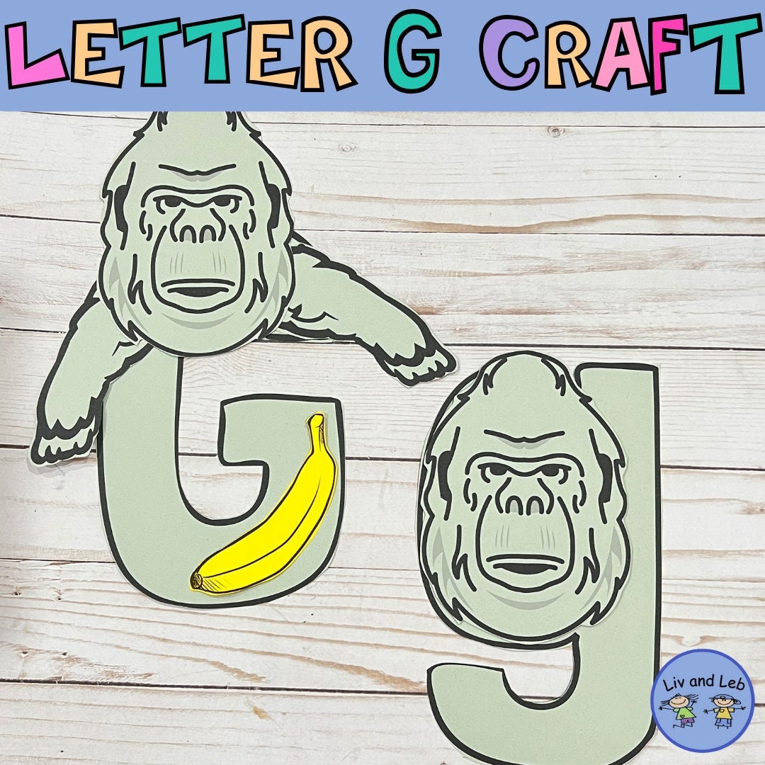 Letter G Craft- Alphabet Phonics Craft- Gorilla Craft - Etsy
