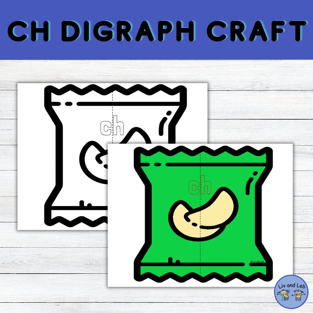 Digraph Craft- Consonant Digraph Flashcards- Digraph Worksheets- CH ...