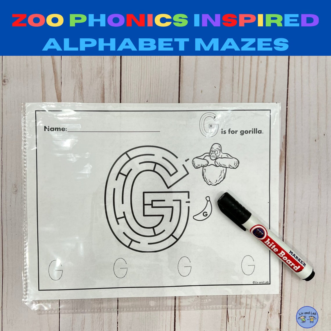 Alphabet Maze, Uppercase and Lowercase Letter Maze Worksheets - Etsy