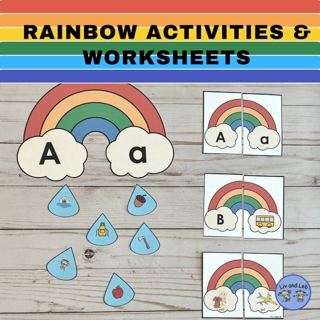 Beginning Sounds Activity Game Spring Worksheets Rainbow Phonics Puzzle ...