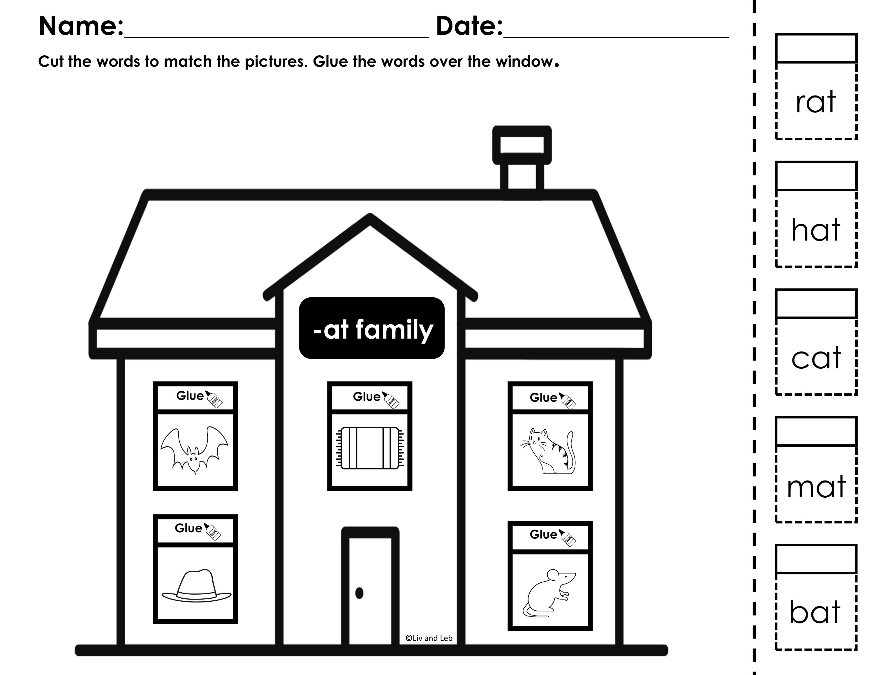 Word Family House- Rhyming Words Worksheets - Etsy