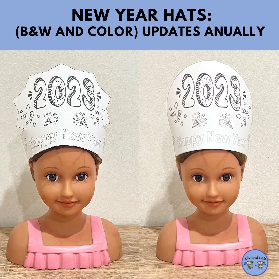 New Year Eve Printable Hat- Kids New Years 2022 Paper Crown - Etsy