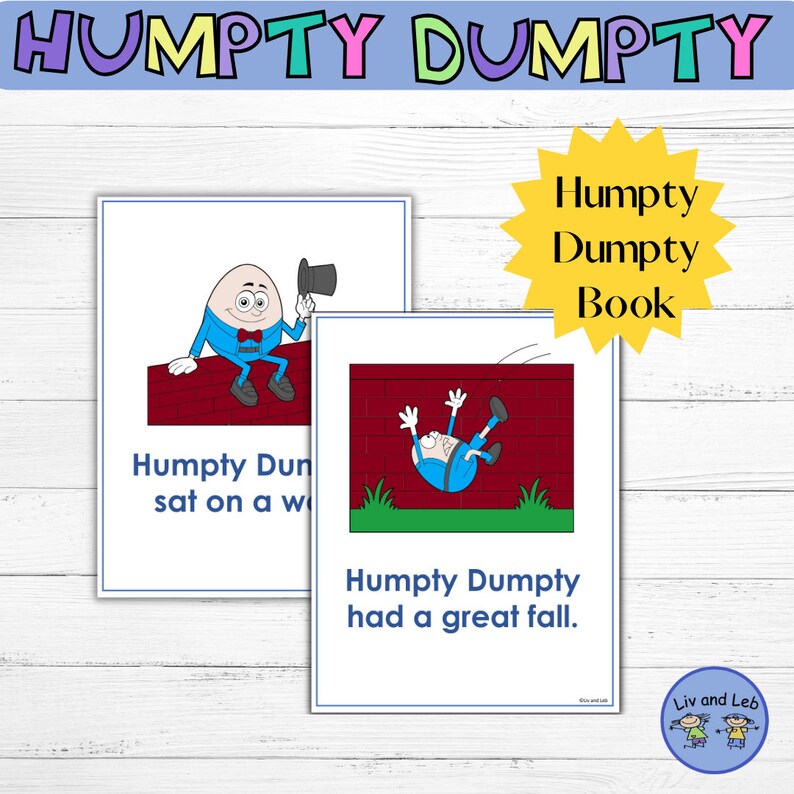 Humpty Dumpty Craft- Nursery Rhymes Book - Etsy