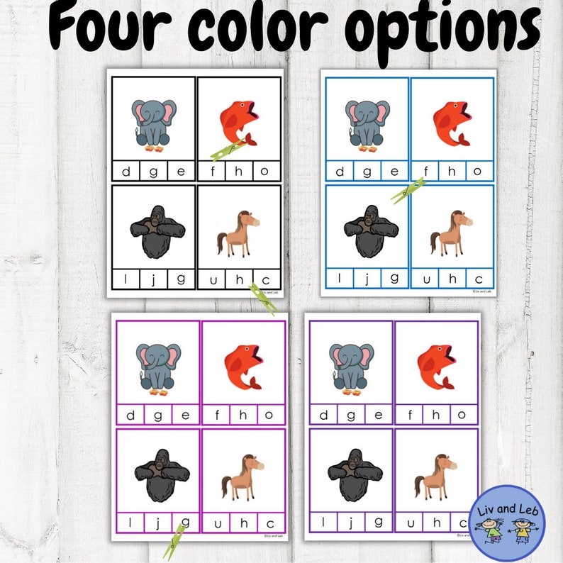 Alphabet Preschool Activity- Beginning Sounds Clip Card - Etsy