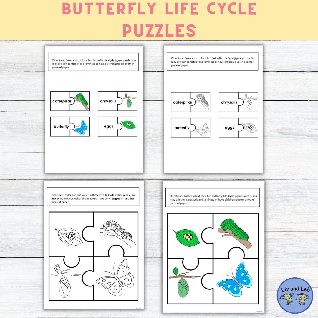 Butterfly Life Cycle Activities Bundle: Montessori Cards, Puzzle, Craft ...