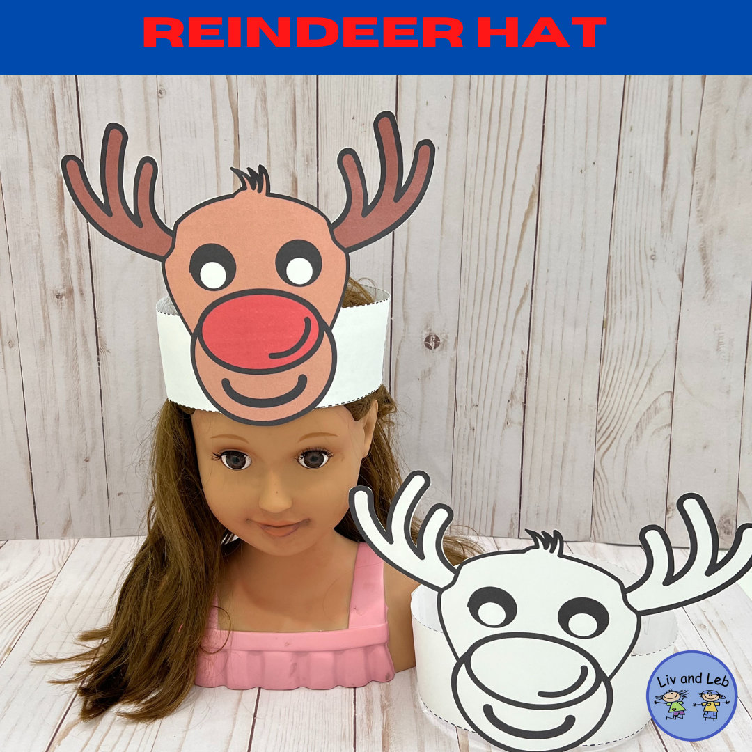 Reindeer Paper Craft- Christmas Kids Craft- Paper Crown- Printable Hats ...