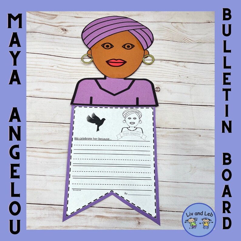 Women's History Month Craft- Maya Angelou - Etsy