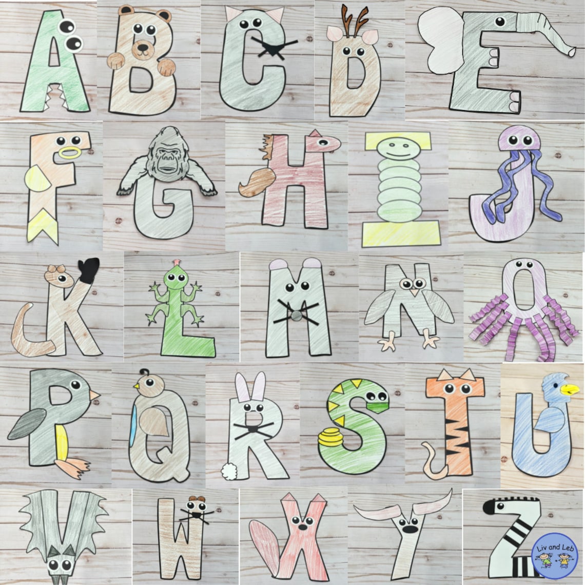 Alphabet Craft Zoo Animal Letter Craft Animal Letter Craft - Etsy
