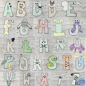 Zoo Animal Alphabet Craft: Letter Friends Printable (PDF Pattern) - Etsy