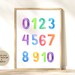 Rainbow Numbers Print, Educational Posters, Watercolor Numbers Nursey ...
