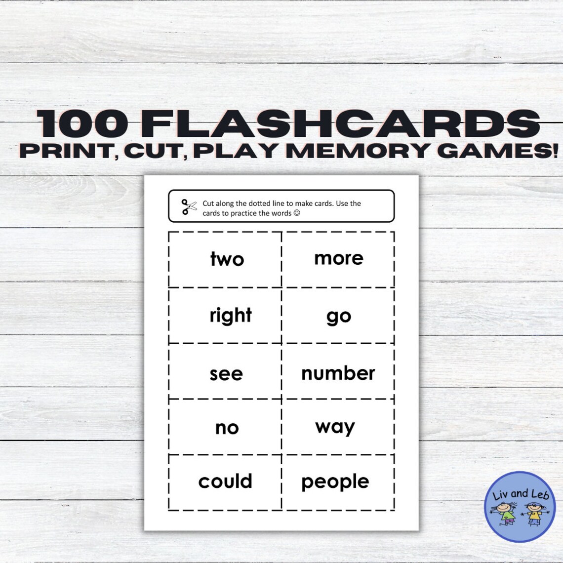 100 Sight Words, High Frequency Words, 100 Sight Word Cards for Games ...