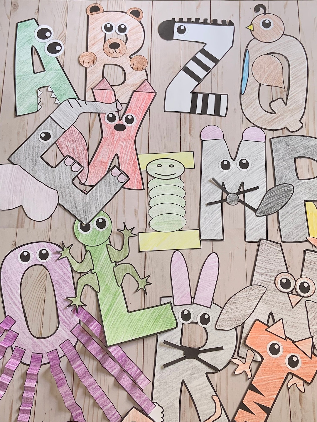 Zoo Animal Alphabet Craft: Letter Friends Printable (PDF Pattern) - Etsy