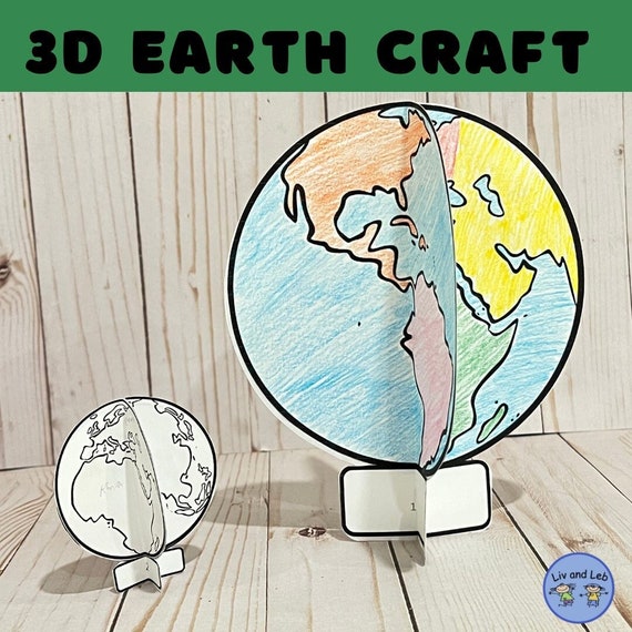 Earth Day 3D Craft Etsy