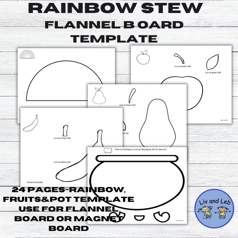 St. Patrick's Day- Rainbow Stew Flannel Story Template - Etsy