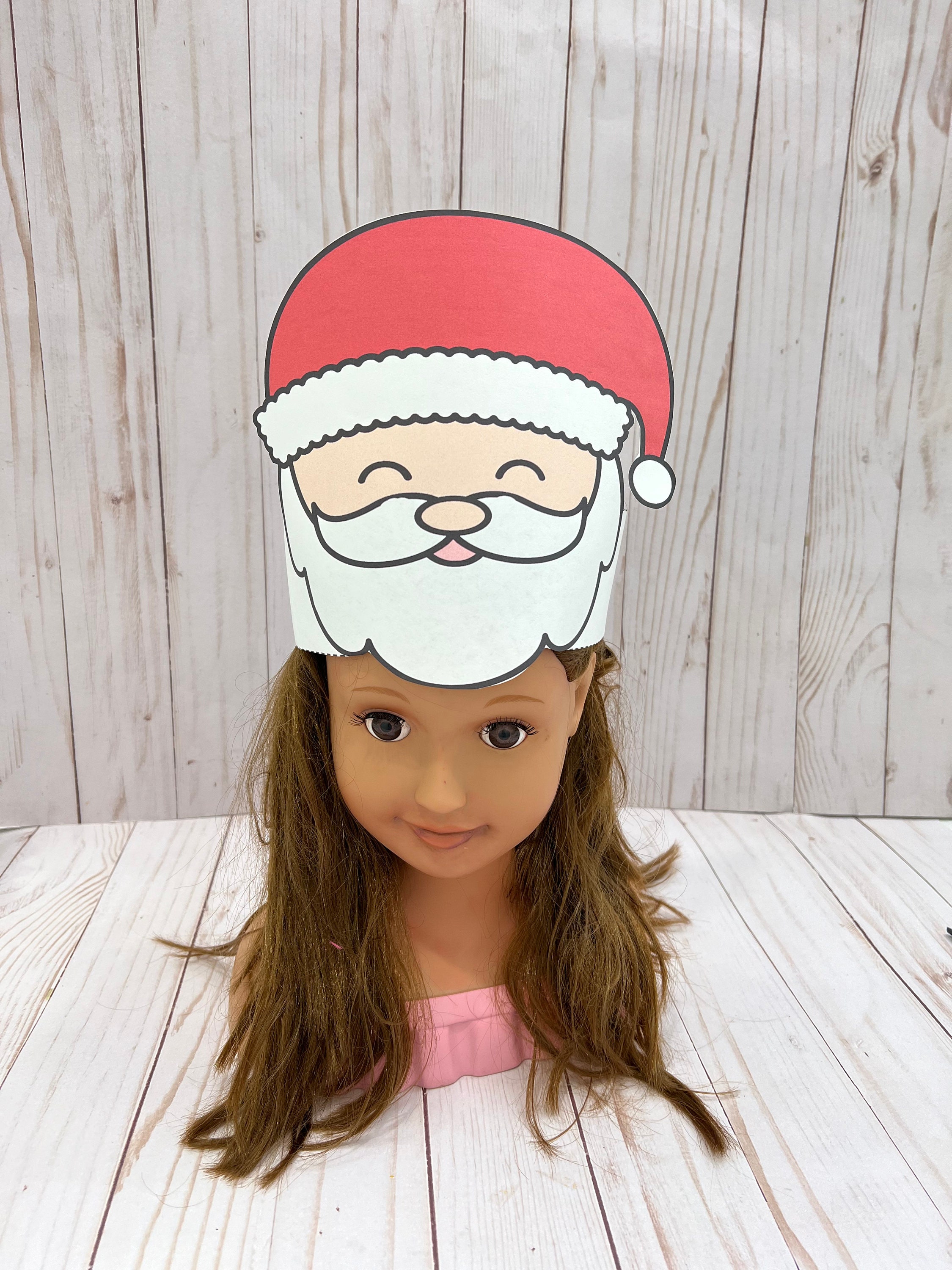 Santa Craft Paper Crown Christmas Hats Fro Kids - Etsy