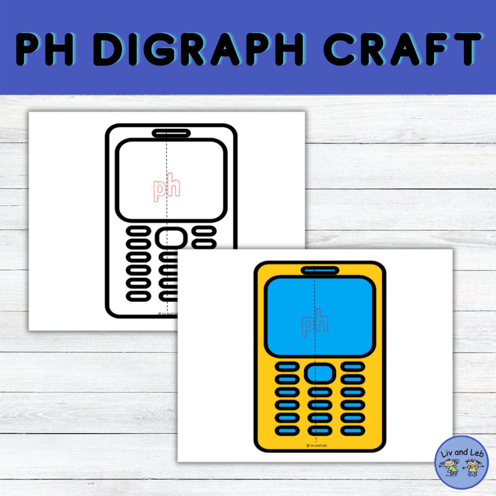Digraph Craft- Consonant Digraph Flashcards- Digraph Worksheets- PH ...
