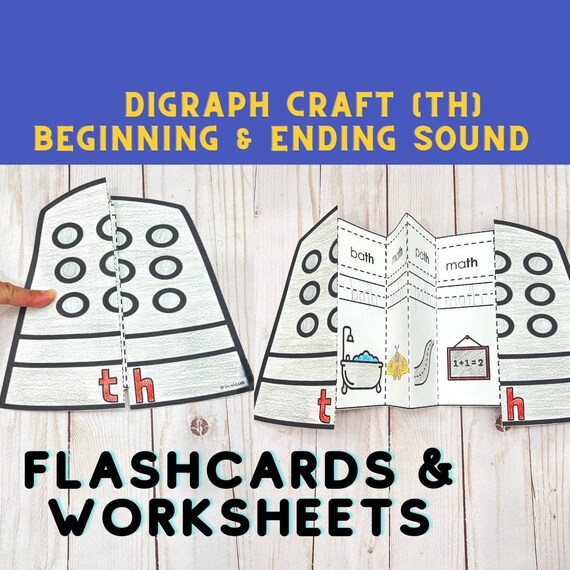 Consonant Digraph Craft th Digraph Flashcards - Etsy
