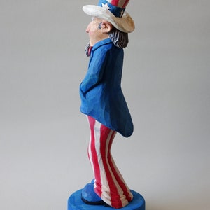 Wood Carving Uncle Sam Figure Wooden Uncle Sam American Simbol Home ...