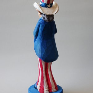 Wood Carving Uncle Sam Figure Wooden Uncle Sam American Simbol Home ...