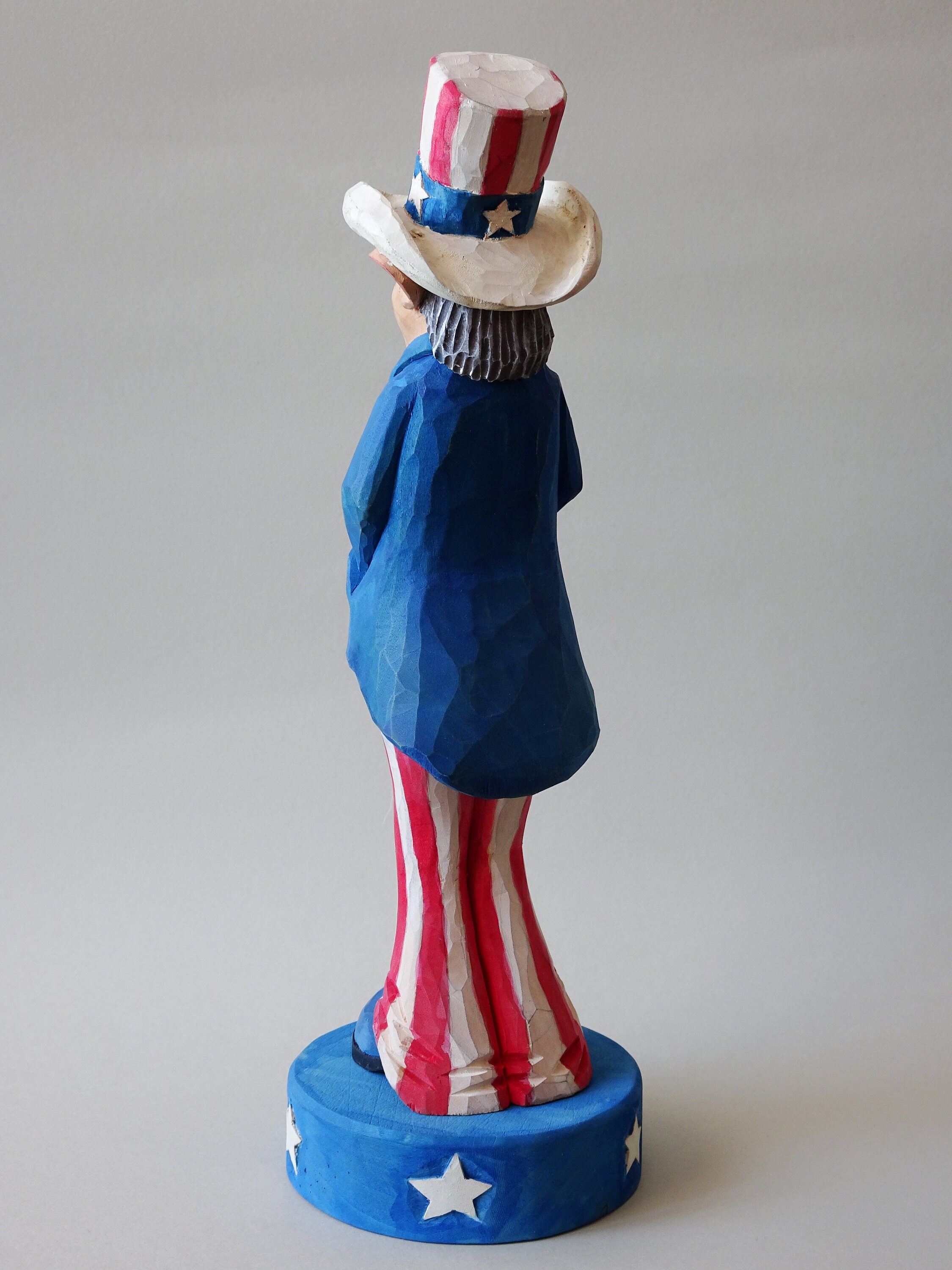 Wood Carving Uncle Sam Figure Wooden Uncle Sam American - Etsy