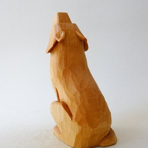 Wood Carving - Hand Carved Figure of A Howling Wolf - Home Decoration ...