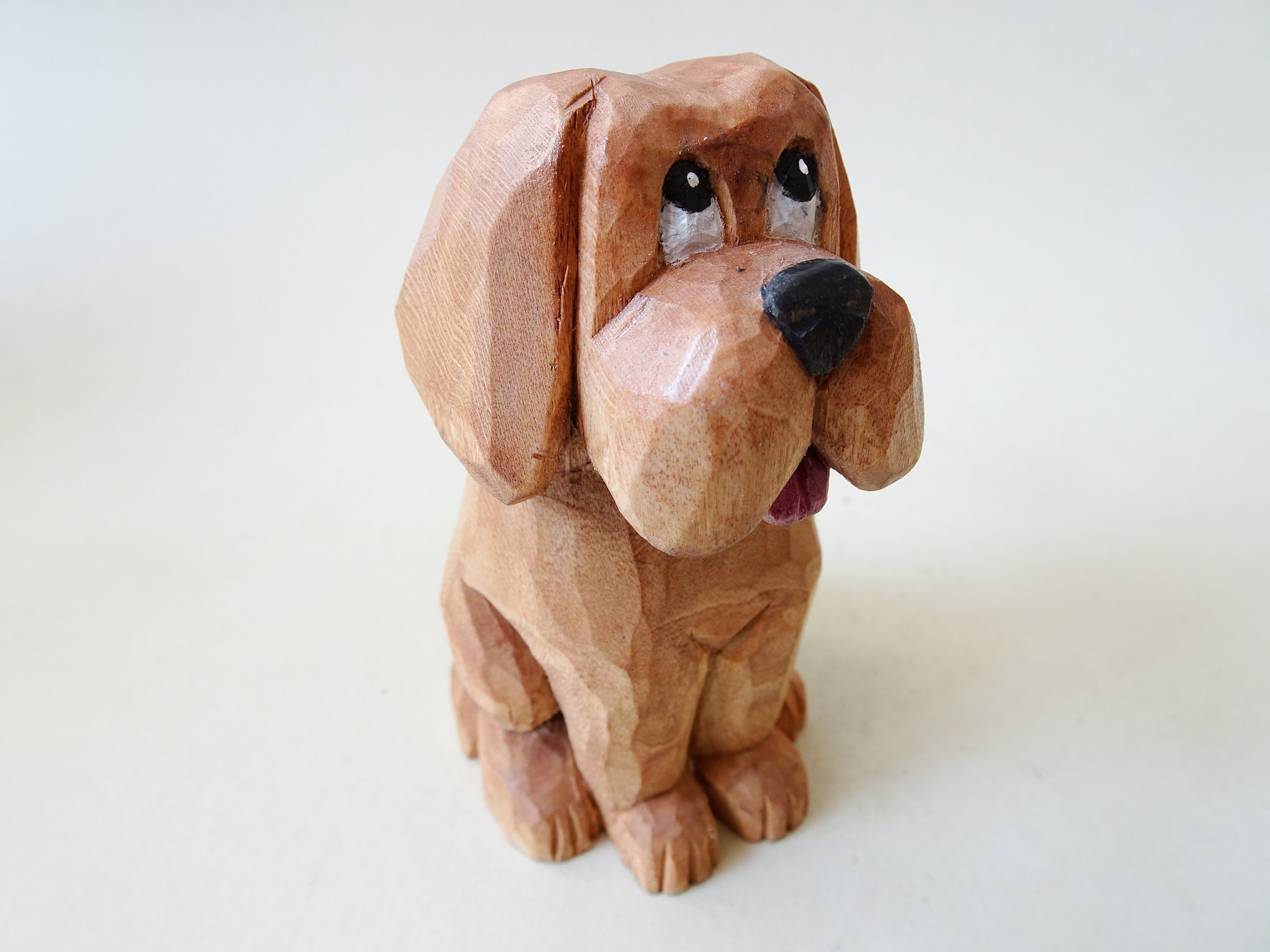 Wood Carving - A Puppy Figurine - Hand Carved Dog Figurine - Etsy
