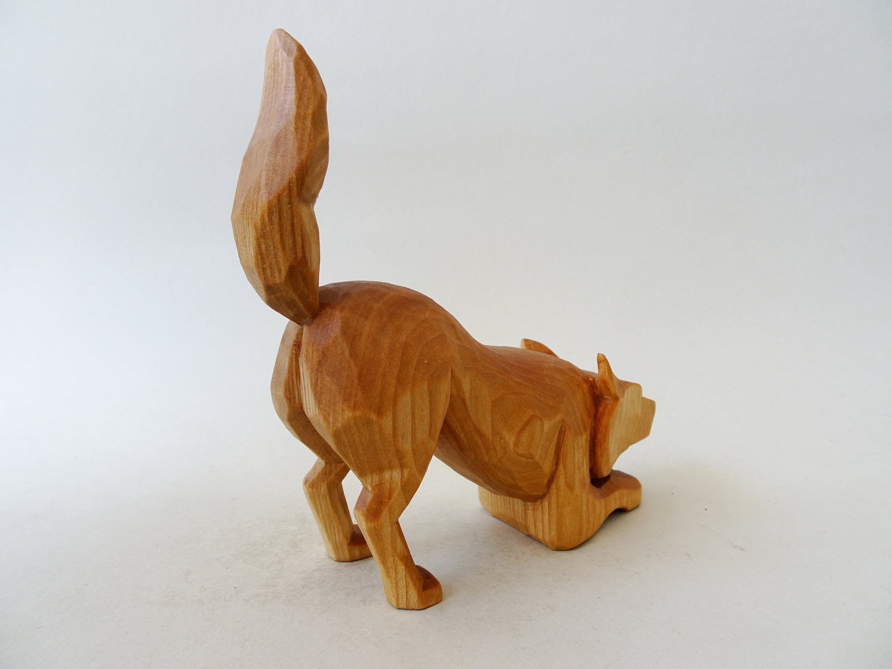 Wood Carving A Stretching Wolf Hand Carved Figure - Etsy