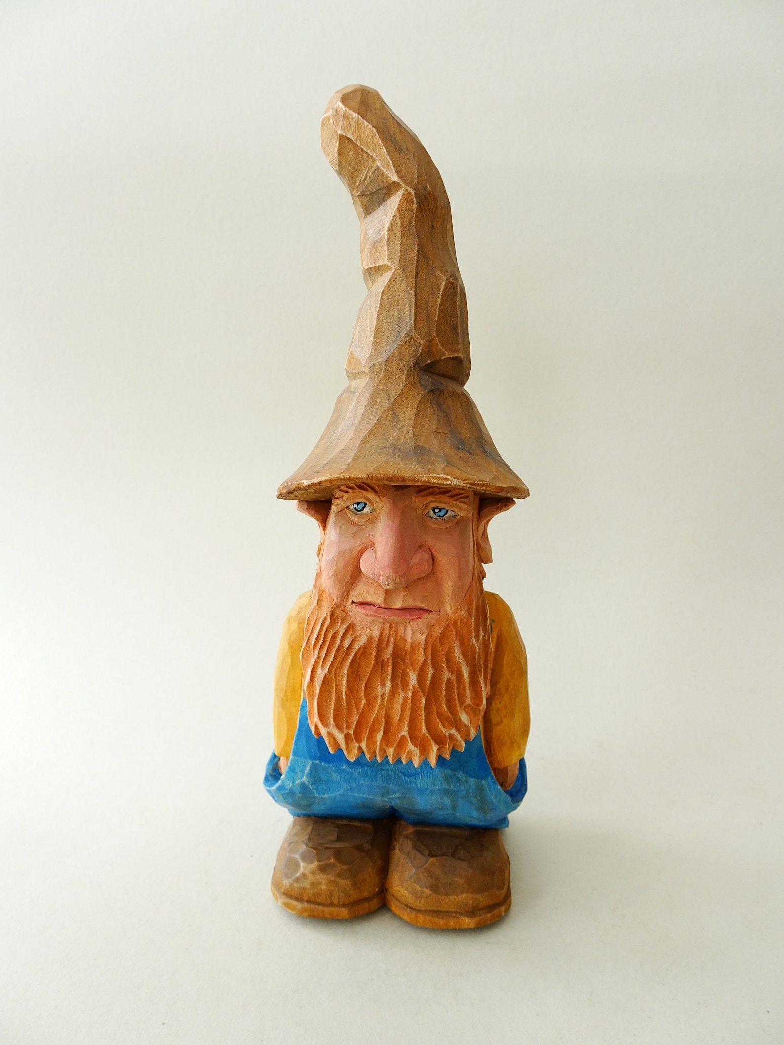 Wood Carving Figure of Hillbilly With Tall Funny Hat Hillbilly Farmer ...