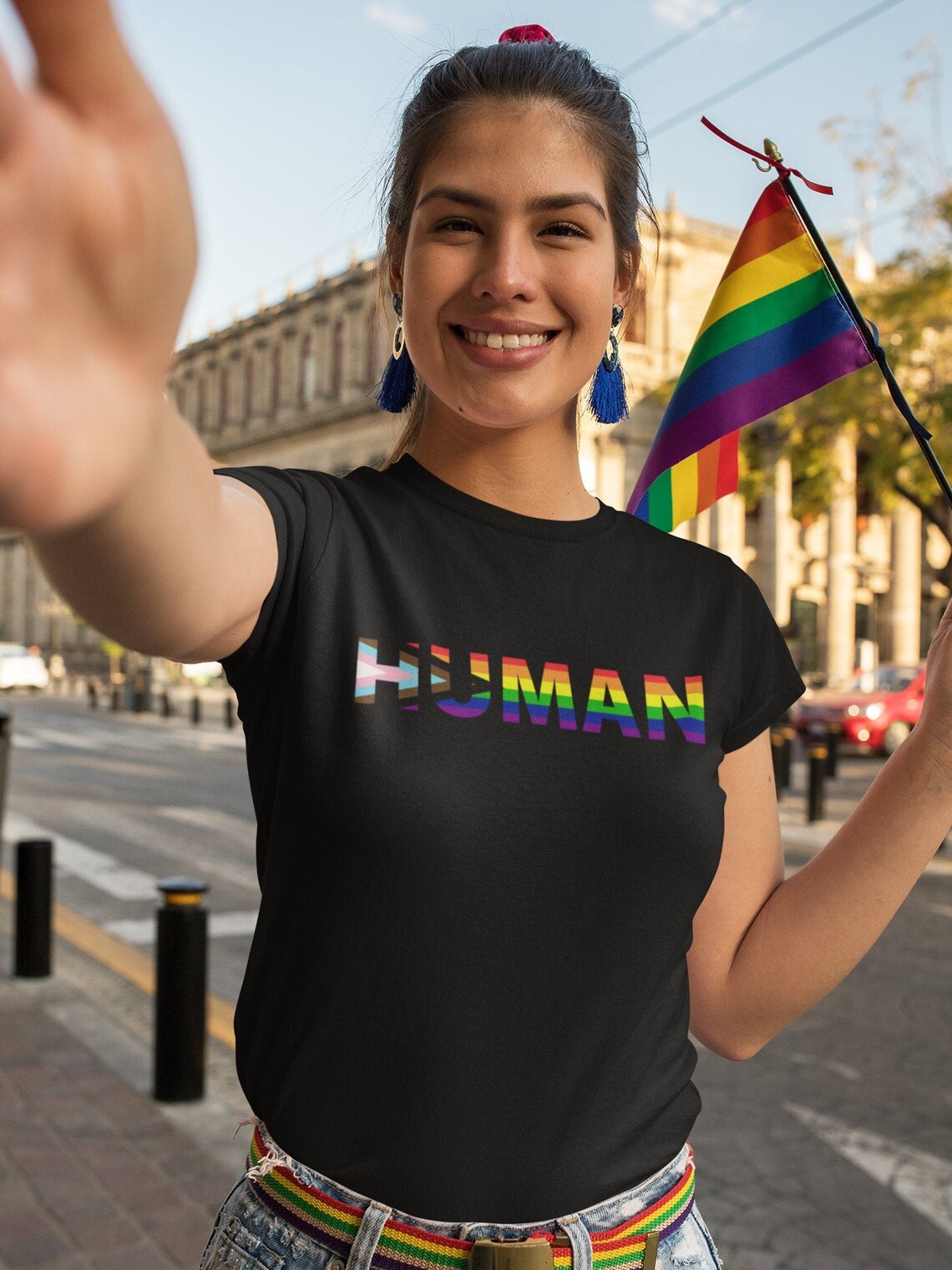 Pride Flag We Are All Human Short-sleeve Unisex T-shirt - Etsy