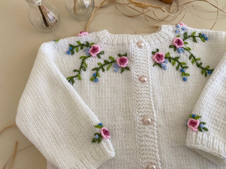 Hand Knit Baby Cardigan, Baby Girl Sweater, the Unique Complement to ...