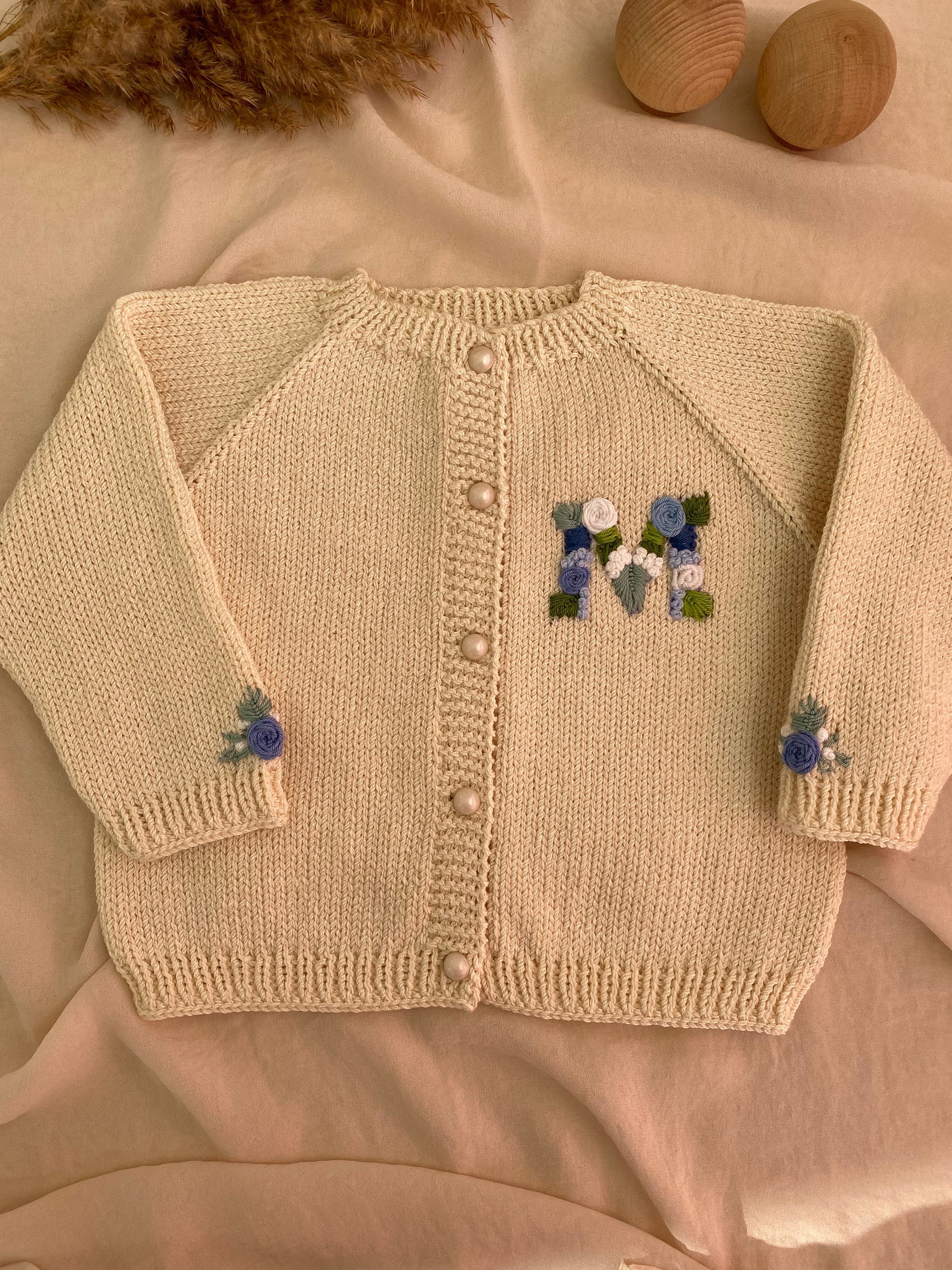 Personalized Baby Girl Cardigan, Letter Embroidered Cardigan, Custom ...