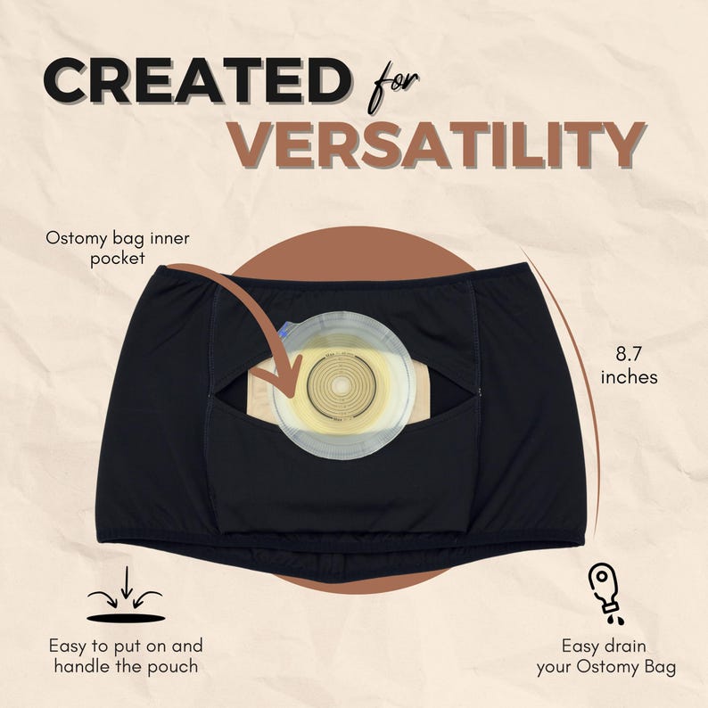 SIIL Ostomy Wrap Black, Size XS to XXL, Stoma Bag Cover for Women ...