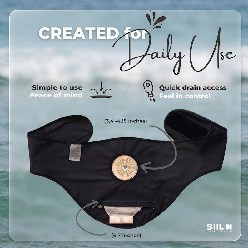 Ostomy Bag Cover Black Discreet | SIIL Premium Stoma Bag Support for ...
