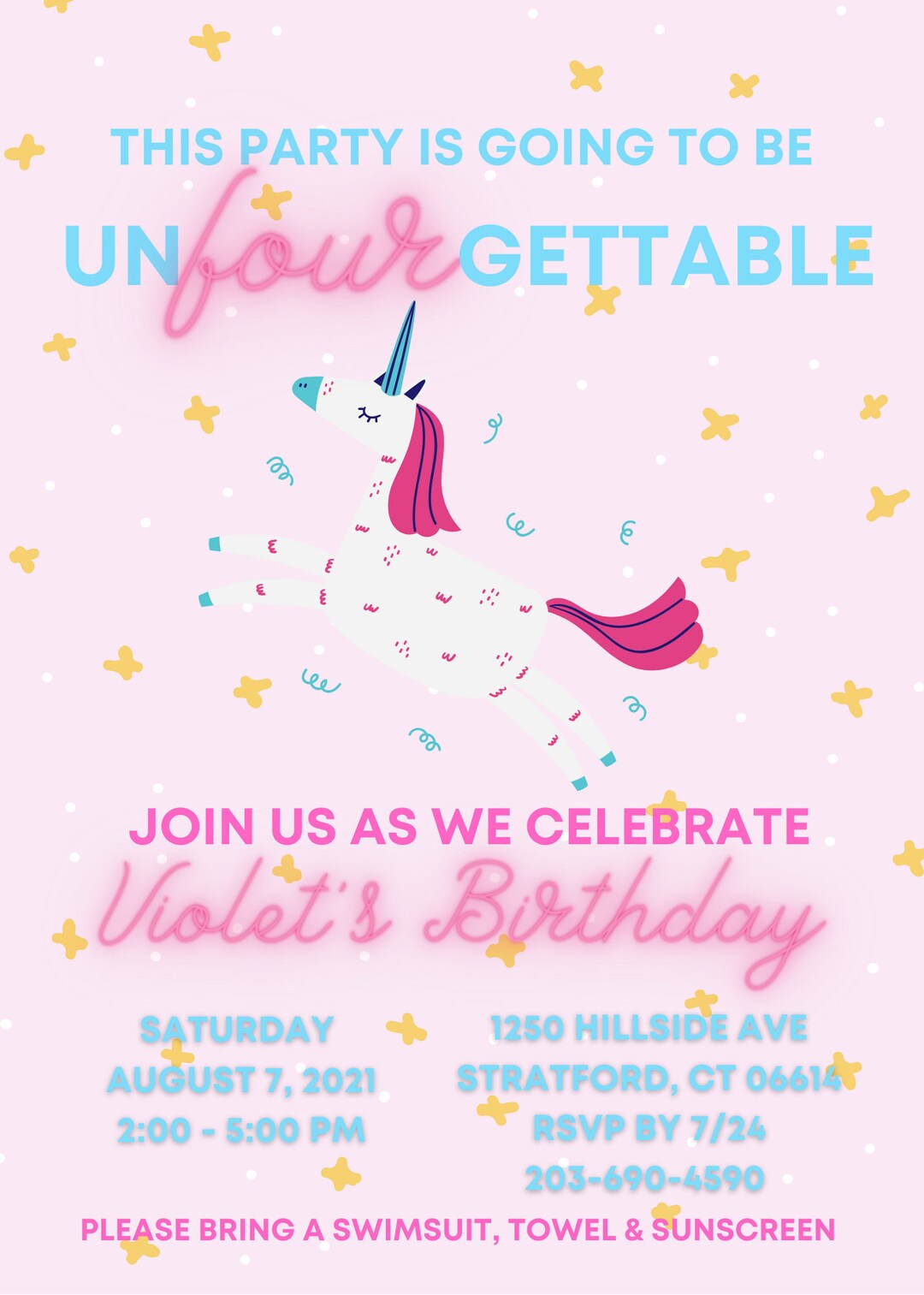 Unfourgettable Birthday Party Digital Invite Template - Etsy