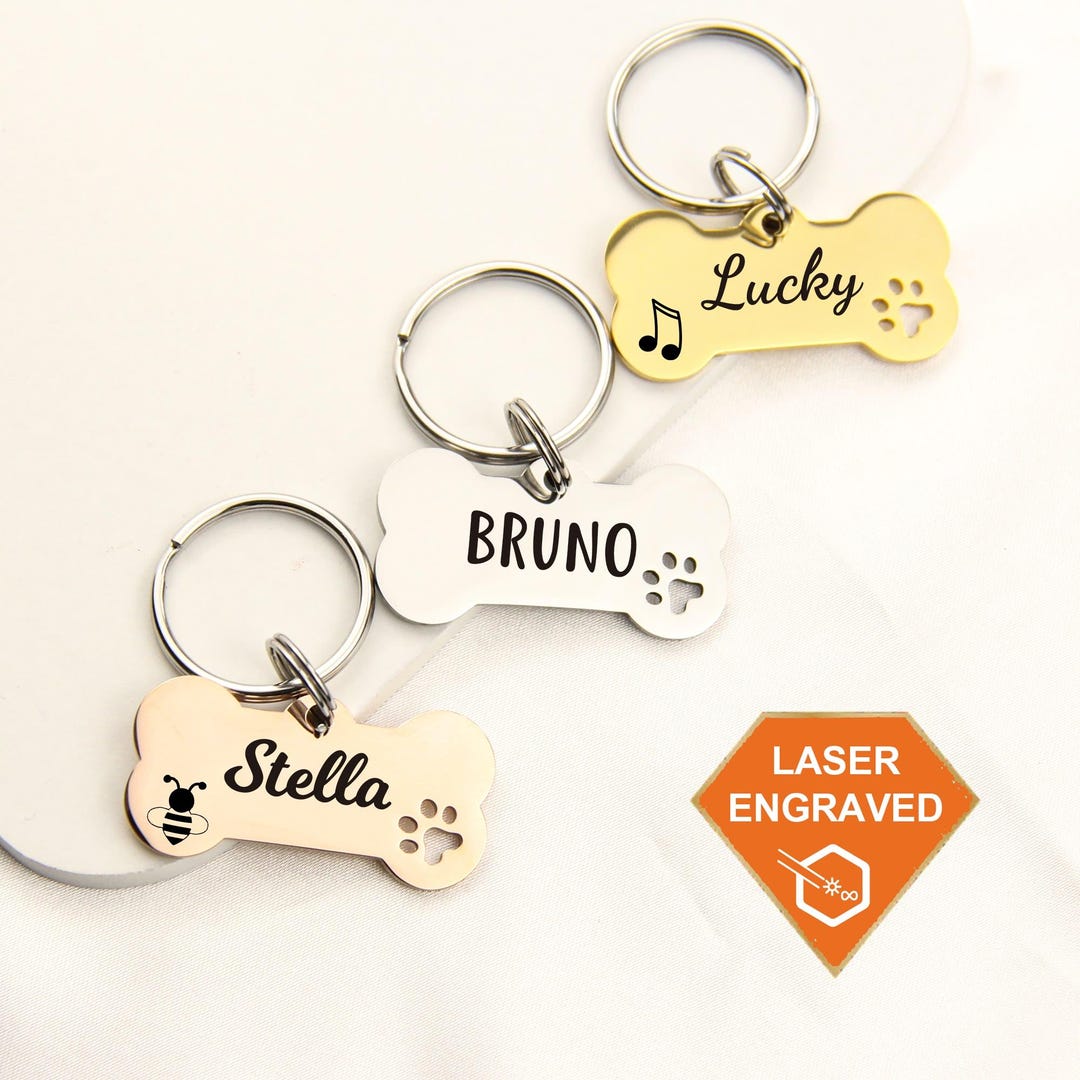 Laser Engraved Double Sided Dog Tag, Dog ID Tag, Dog Name Tag, Custom ...