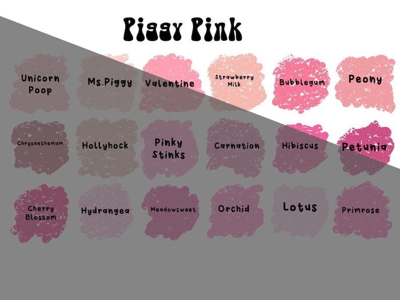 Piggy Pink Color Palette Shades of Pink by Aniya G. - Etsy