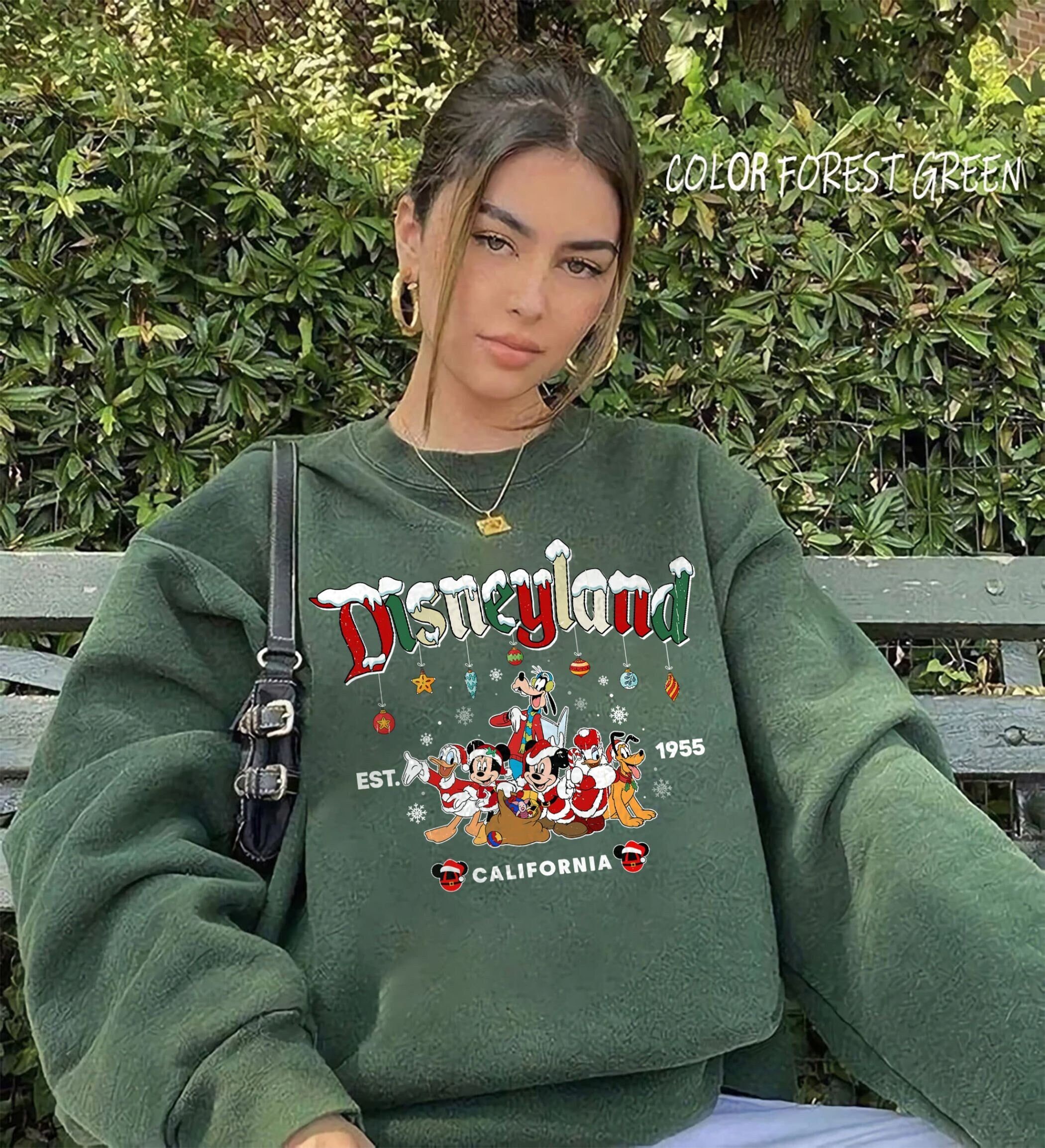 Vintage Disneyland Christmas Crewneck, Mickey and Friends Disneyland ...