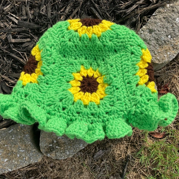 Sunflower Granny Square Bucket Hat Pattern - Etsy