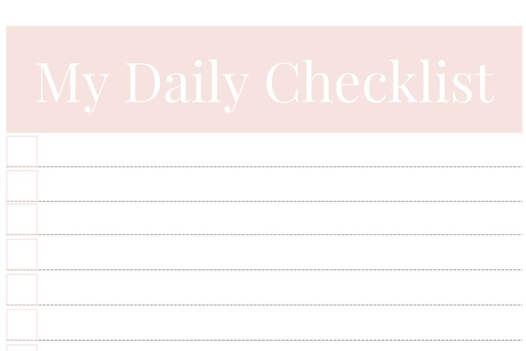 My Daily Checklist PINK - Etsy