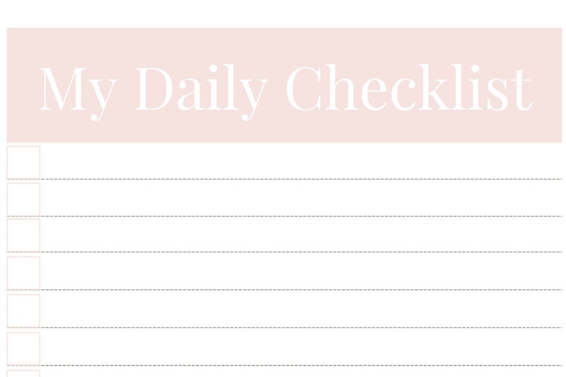 My Daily Checklist PINK | Etsy