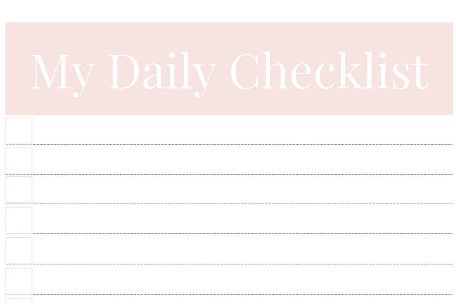 My Daily Checklist PINK | Etsy