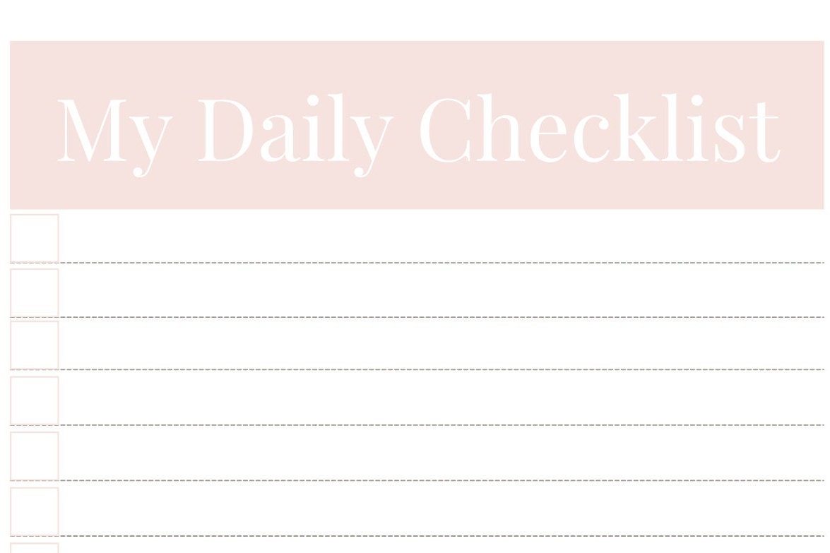 My Daily Checklist PINK - Etsy