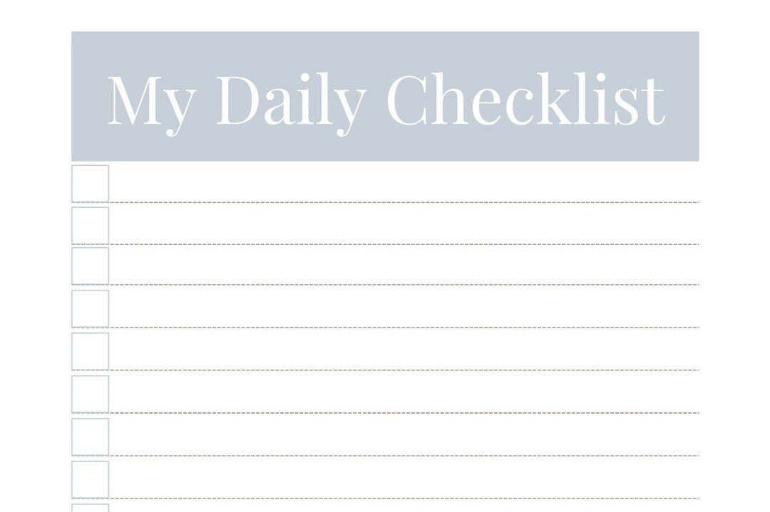 Printable Daily Checklist - Etsy
