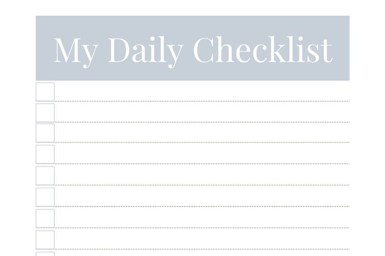 Printable Daily Checklist - Etsy