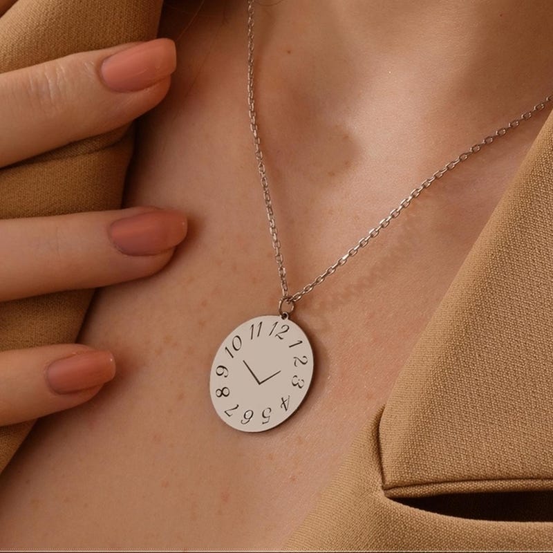 Clock Necklace - Etsy