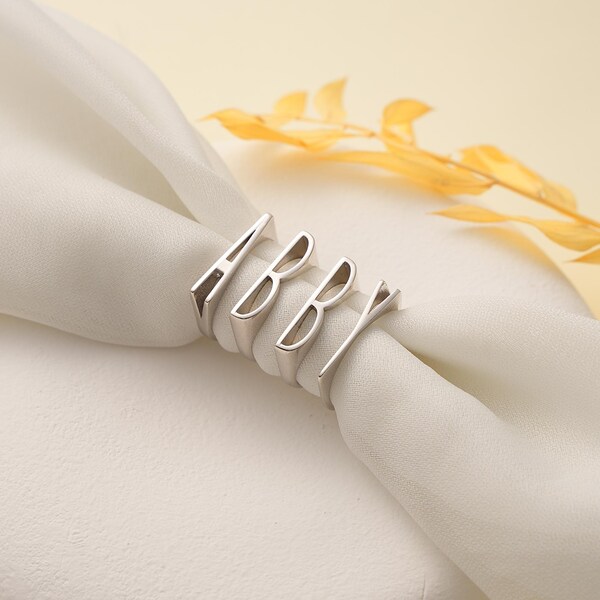 Letter Rings - Etsy